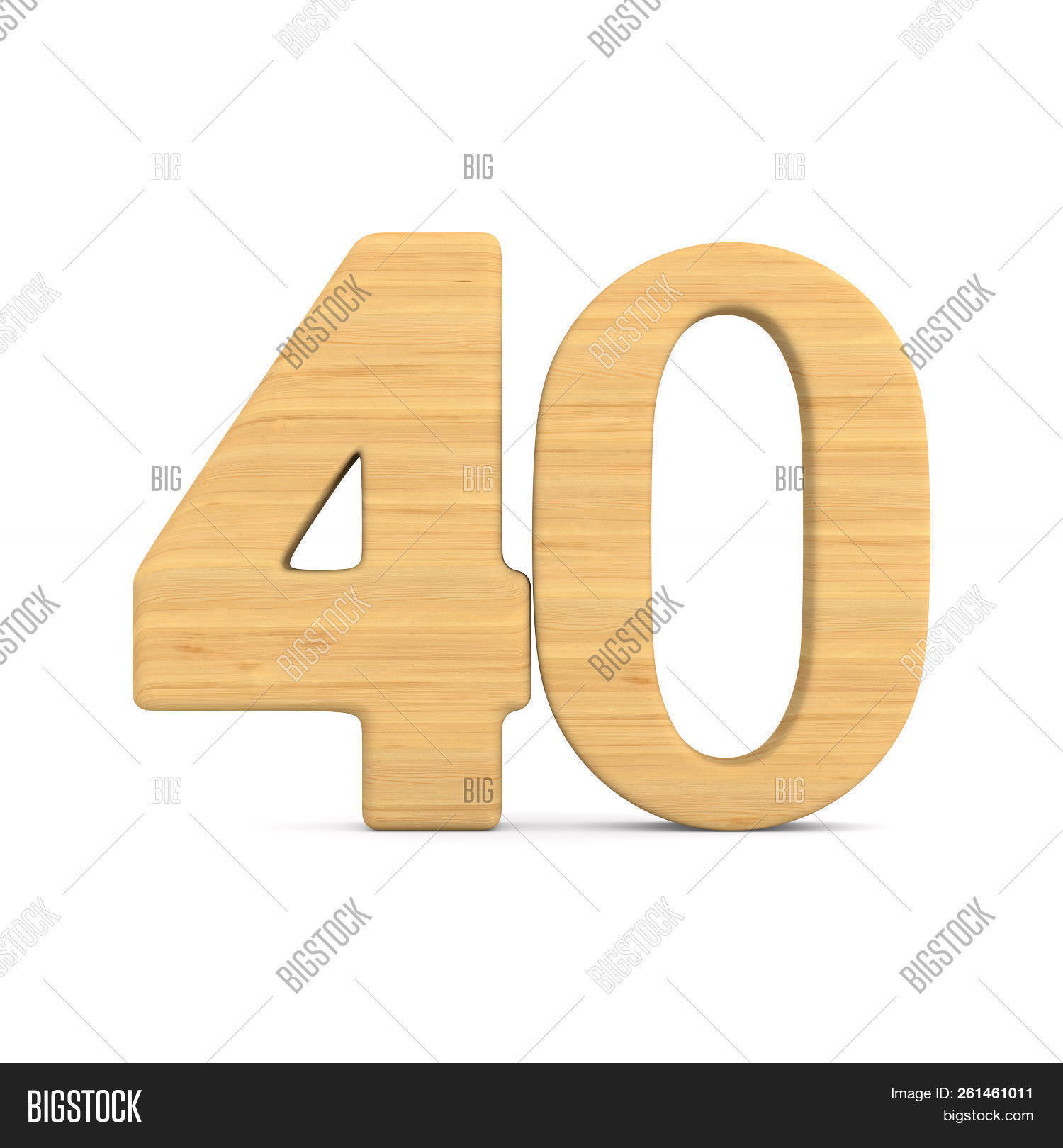 Number Fourty On White Image & Photo (Free Trial) | Bigstock