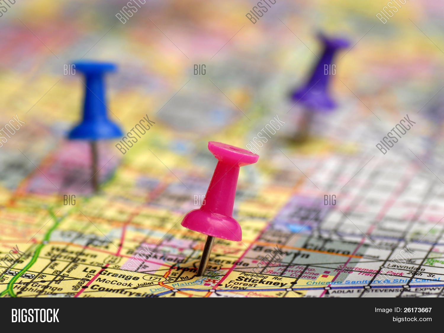 Map Thumb Tacks Image & Photo (Free Trial) | Bigstock