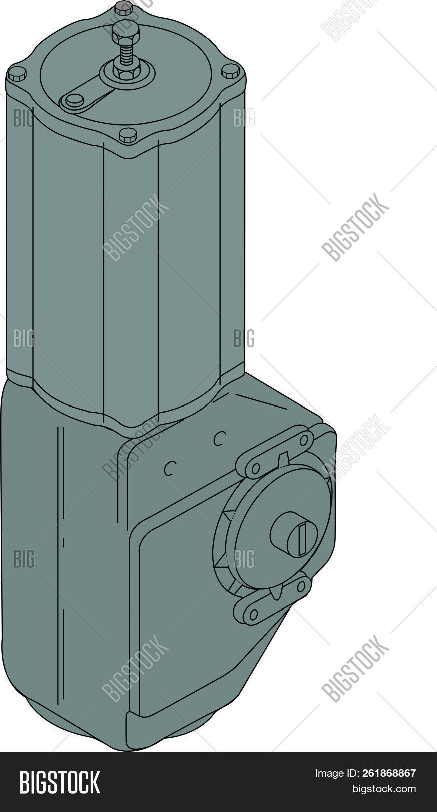 Pneumatic Cylinder Vector & Photo (Free Trial) | Bigstock