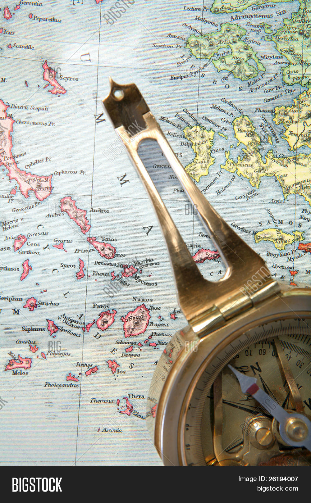 Compass On 1907 Map Image & Photo (Free Trial) | Bigstock