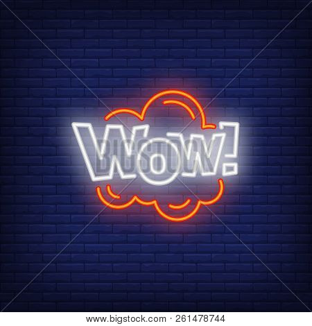 Neon Wow Sign. Vector & Photo (Free Trial) | Bigstock
