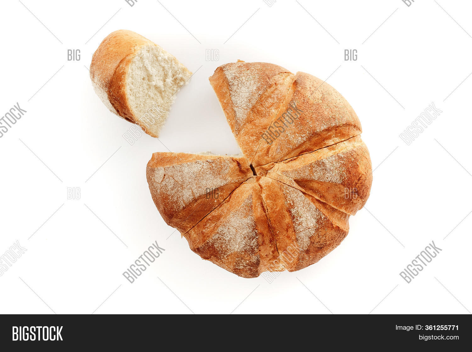 Round Bread Sliced On Image & Photo (Free Trial) | Bigstock
