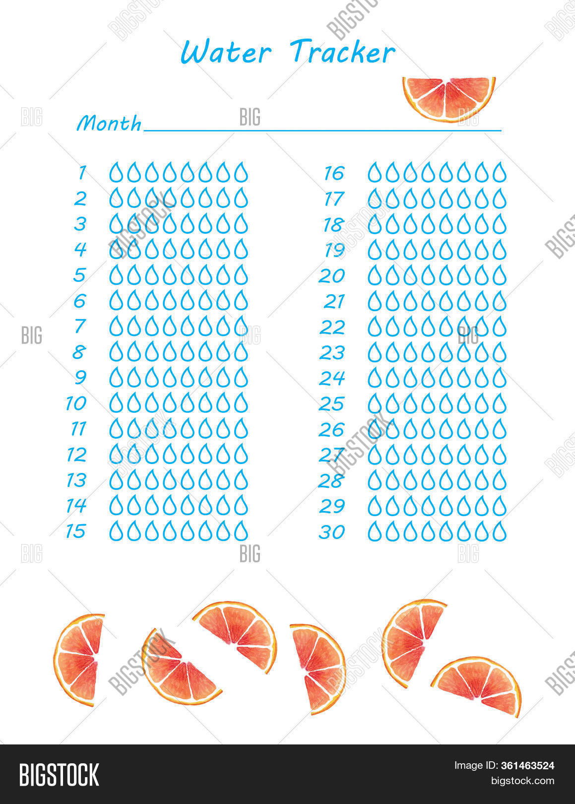 Empty Water Tracker. Image & Photo (Free Trial) | Bigstock