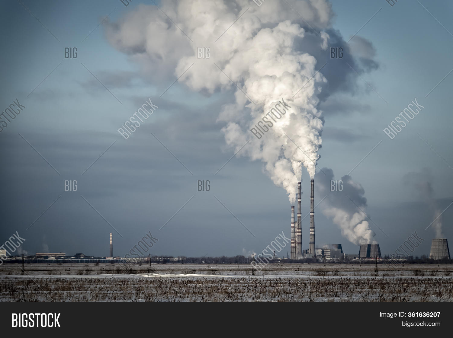 Smoke Factory Chimneys Image & Photo (Free Trial) | Bigstock
