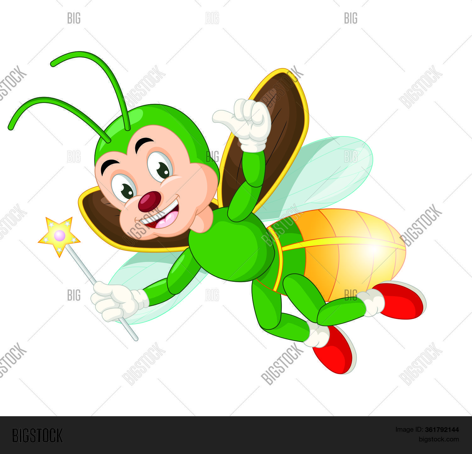 Flying Green Firefly Vector & Photo (Free Trial) | Bigstock