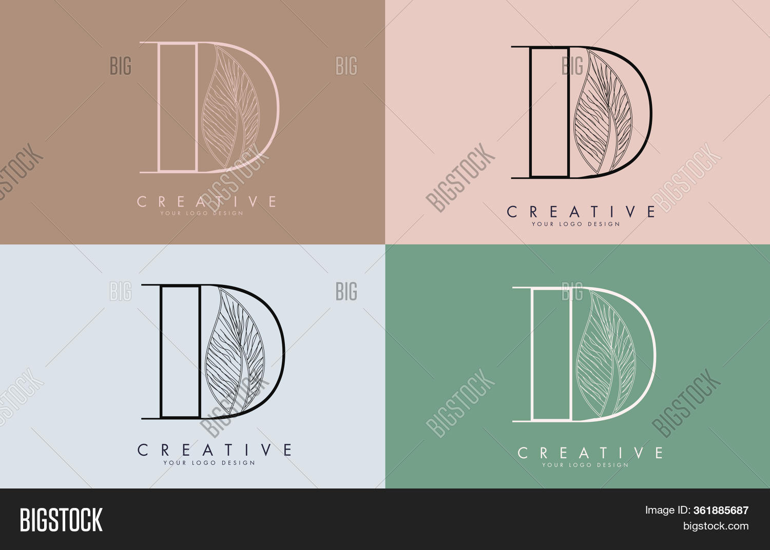 Outline Letter D Logo Vector & Photo (Free Trial) | Bigstock