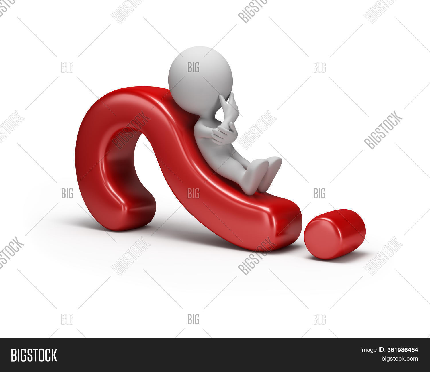 3d Man Thinking While Image & Photo (Free Trial) | Bigstock