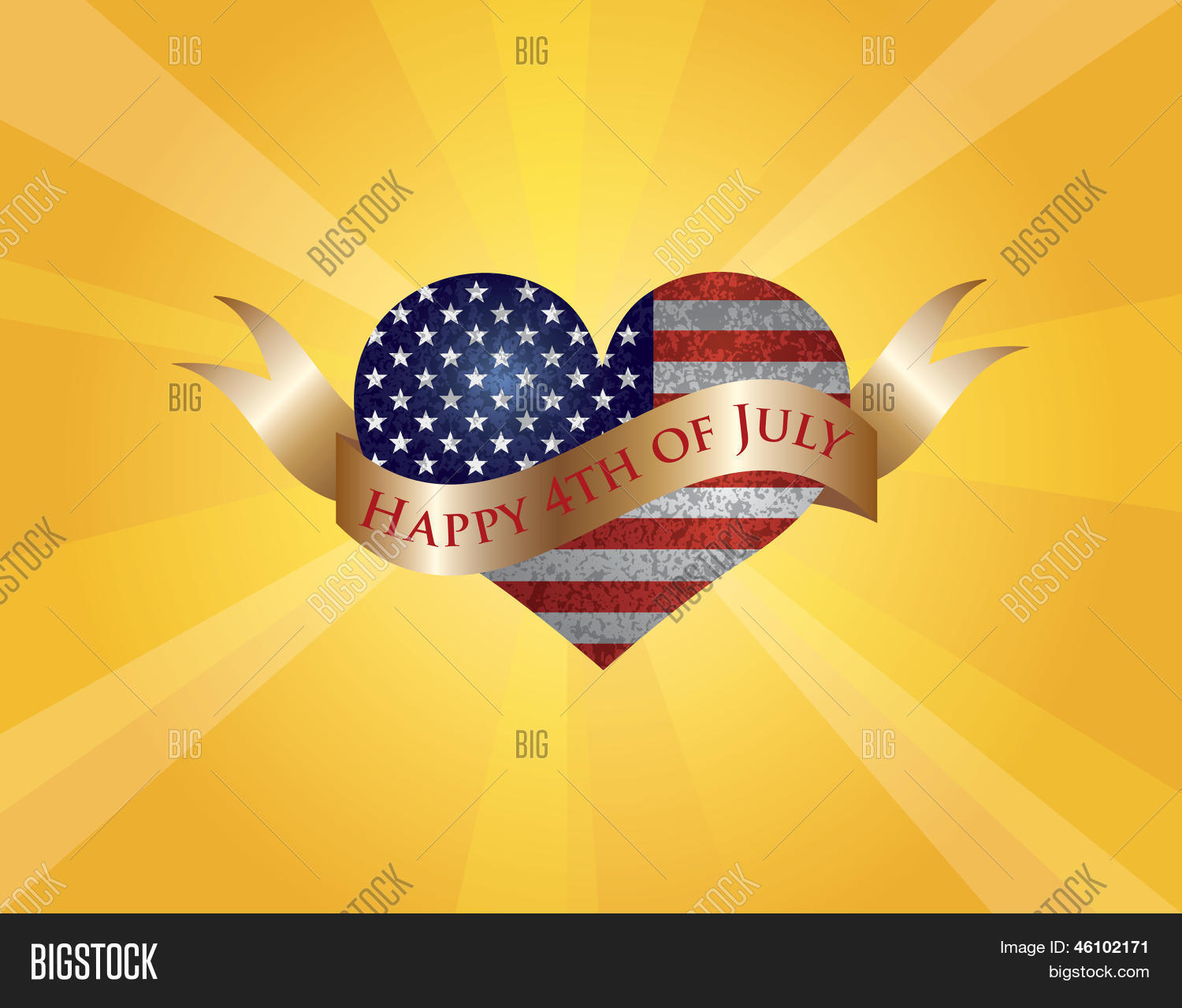 Happy 4Th July Heart Vector & Photo (Free Trial) | Bigstock