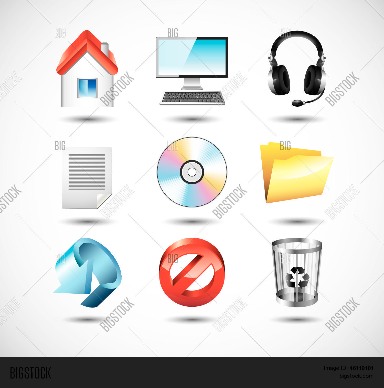 Computer System Icons Vector & Photo (Free Trial) | Bigstock