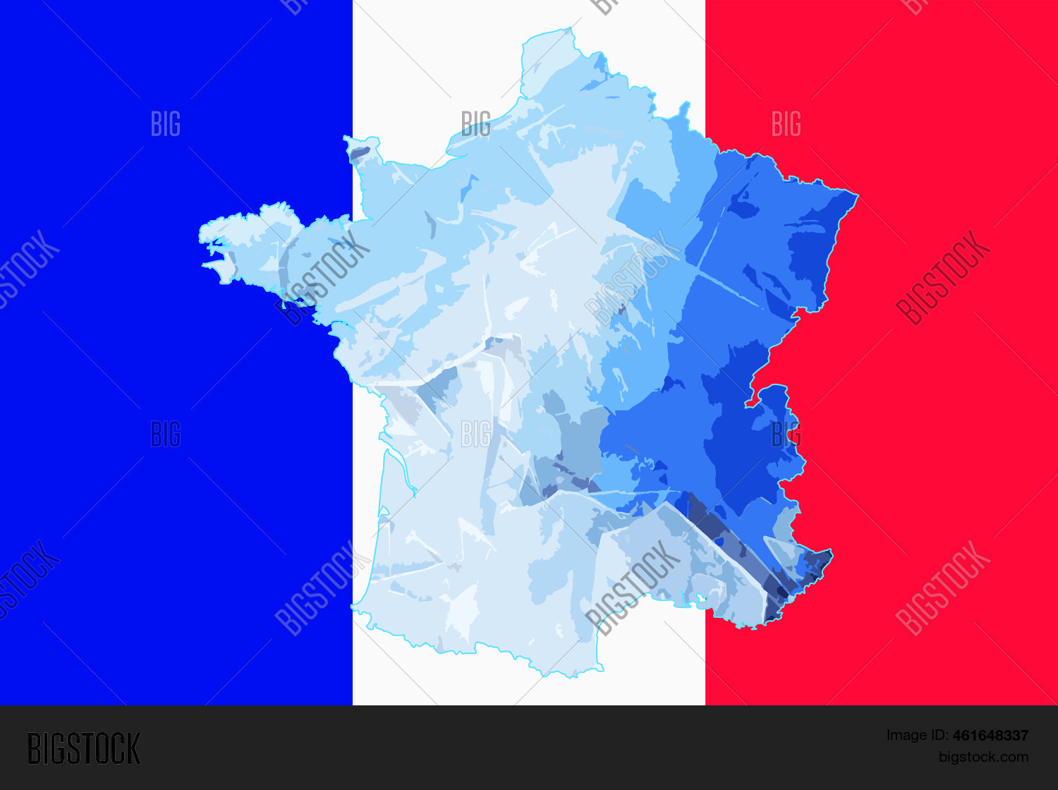 Contour Map France Vector & Photo (Free Trial) | Bigstock