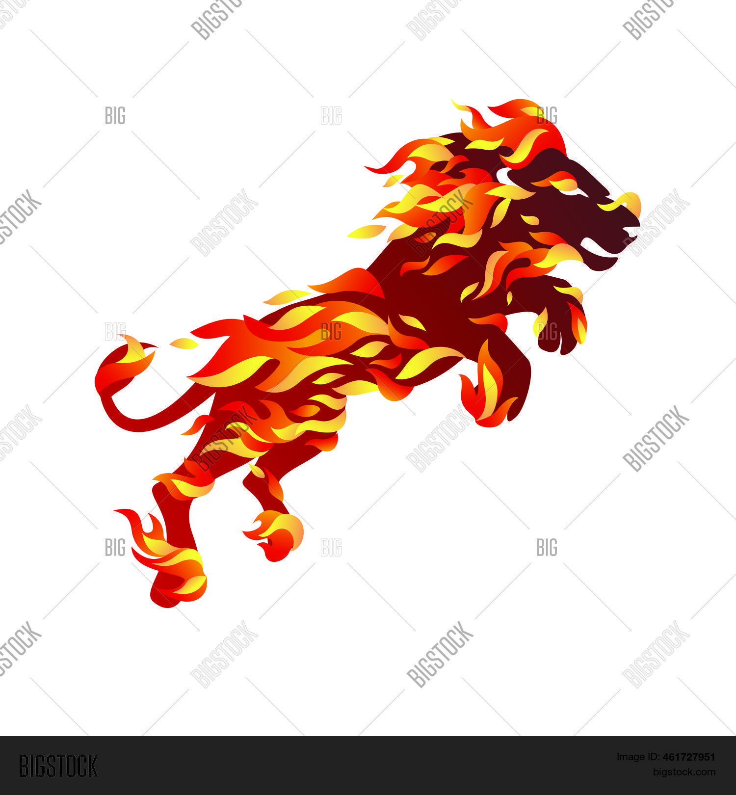 Jumping Lion Vector Vector & Photo (Free Trial) | Bigstock