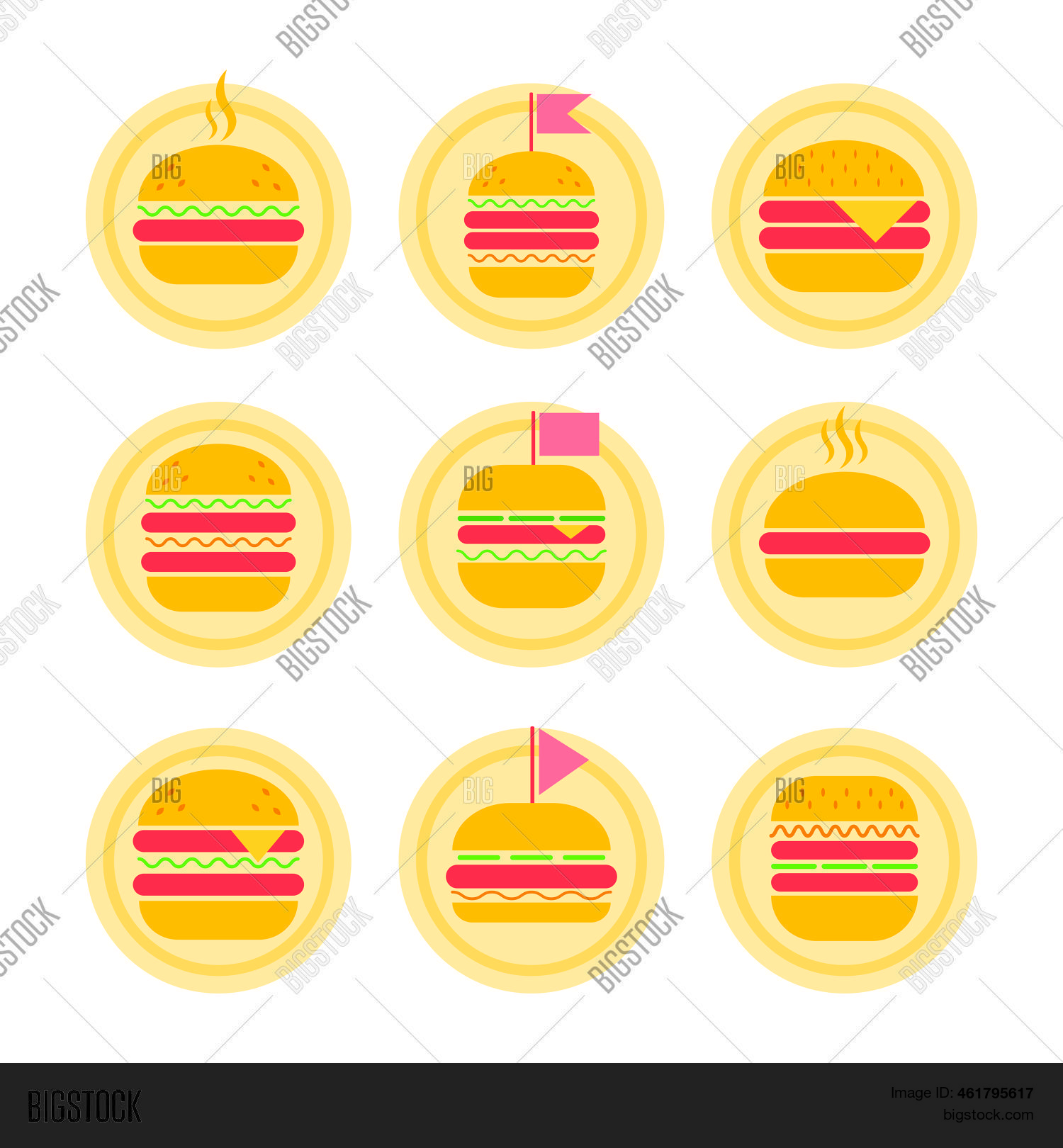 Burger Icon Set. Fast Vector & Photo (Free Trial) | Bigstock