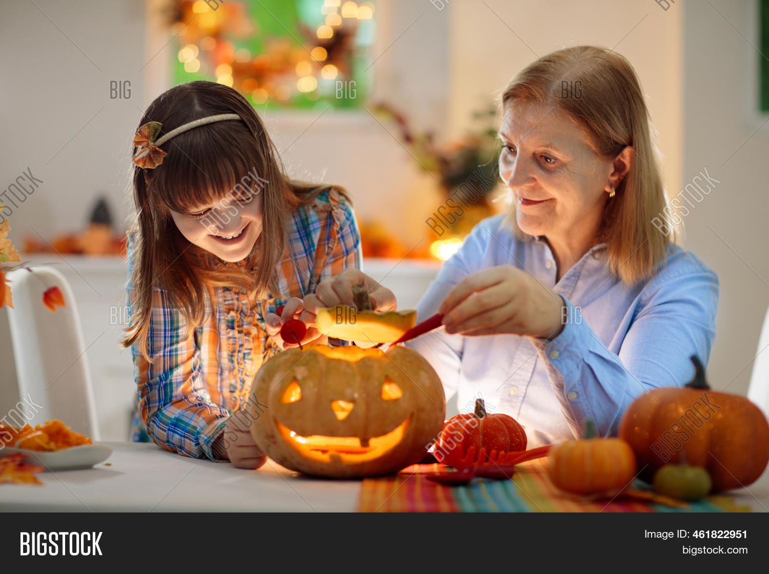 Family Carving Pumpkin Image & Photo (Free Trial) | Bigstock