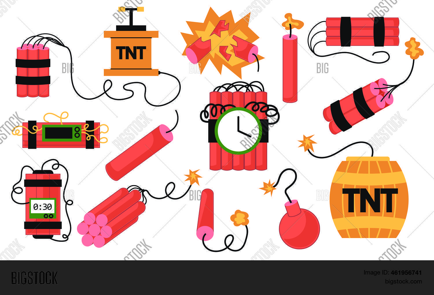 Cartoon Set Dynamite Vector & Photo (Free Trial) | Bigstock