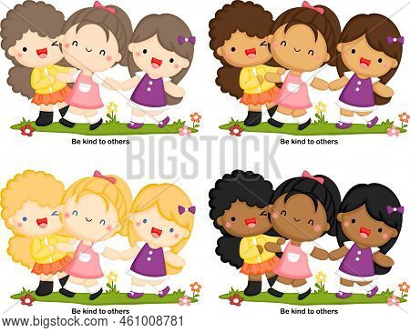 Vector Three Kids Vector & Photo (Free Trial) | Bigstock