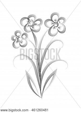 Black Flowers Sketch Vector & Photo (Free Trial) | Bigstock