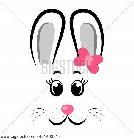 Kawaii Bunny Face Vector & Photo (Free Trial) | Bigstock