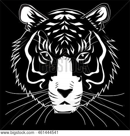 Tiger Head Black Vector & Photo (Free Trial) | Bigstock