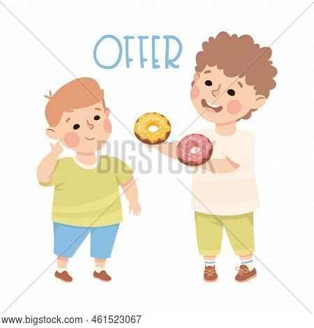 Little Boy Offering Vector & Photo (Free Trial) | Bigstock