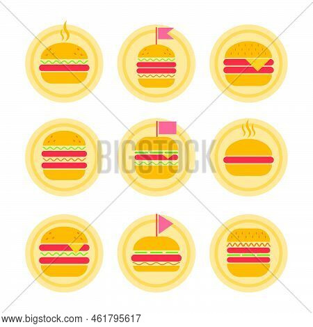 Burger Icon Set. Fast Vector & Photo (Free Trial) | Bigstock