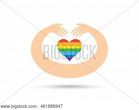Hand Hug Lgbt Heart Vector & Photo (Free Trial) | Bigstock