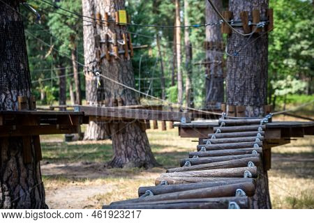 High Ropes Experience Adventure Tree Park. Rope Road Course In Trees ...