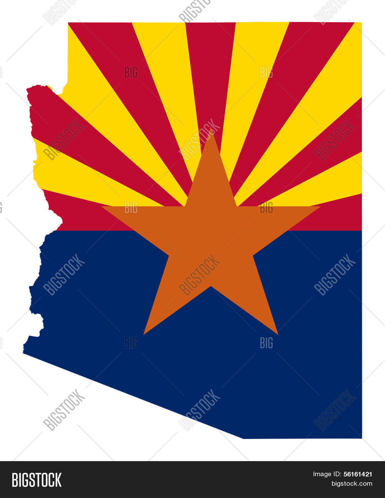 State Arizona Flag Map Image & Photo (Free Trial) | Bigstock