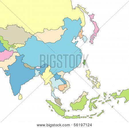 Stylized Map Asia Image & Photo (Free Trial) | Bigstock