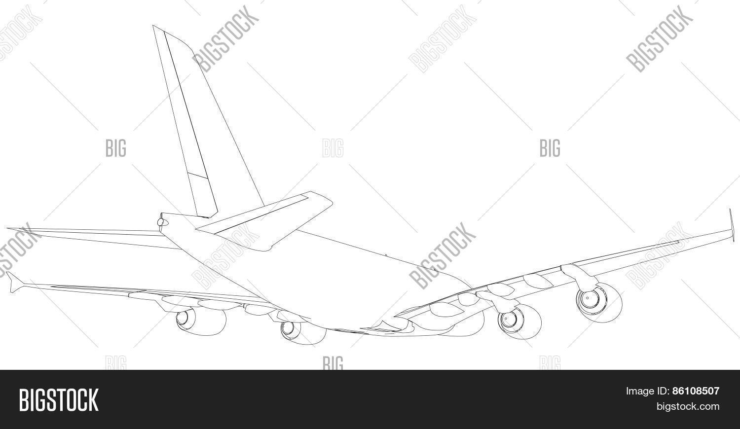 Drawing Airplane. Vector & Photo (Free Trial) | Bigstock
