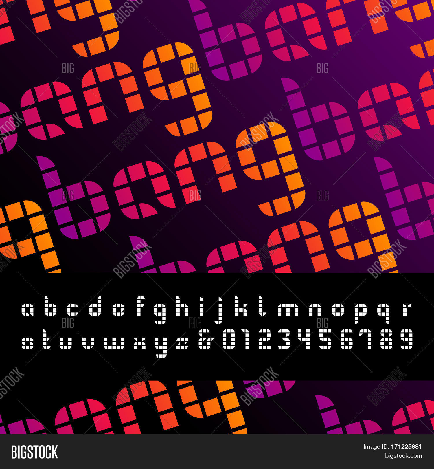 Mosaic Font. Vector Vector & Photo (Free Trial) | Bigstock