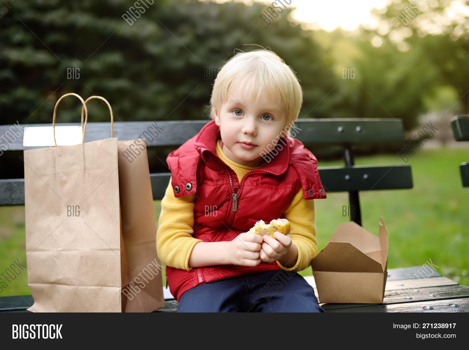 Little Boy Eating His Image & Photo (Free Trial) | Bigstock