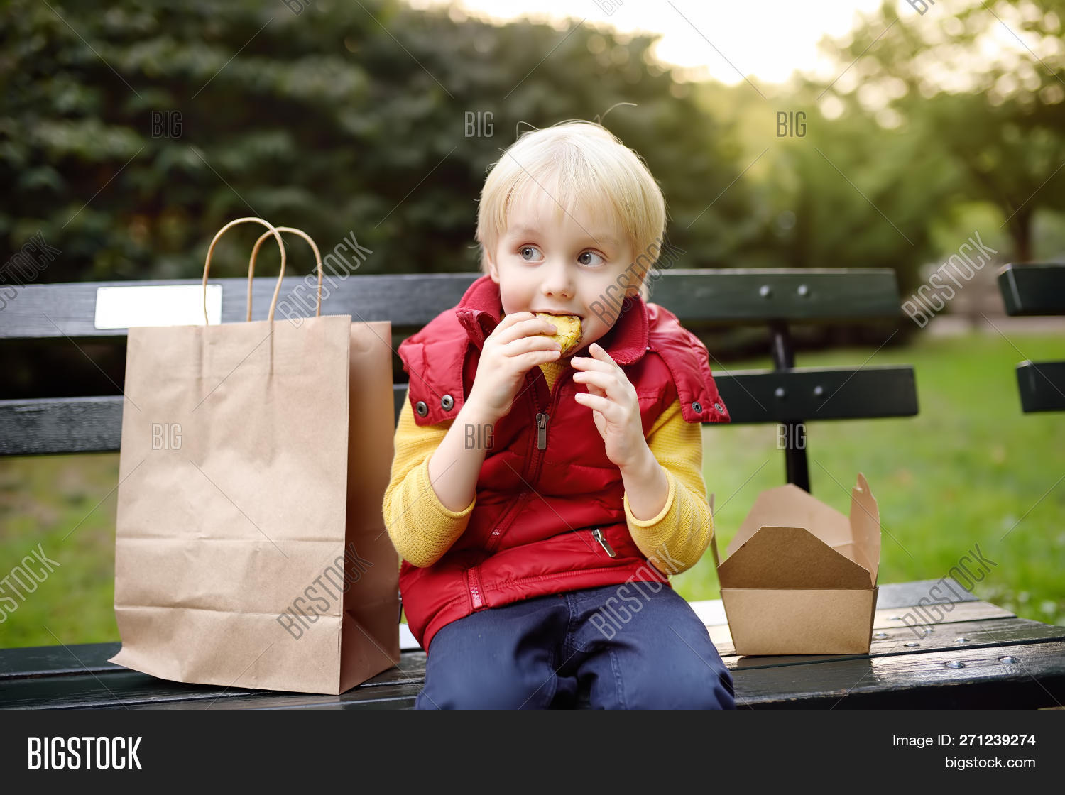 Little Boy Eating His Image & Photo (Free Trial) | Bigstock