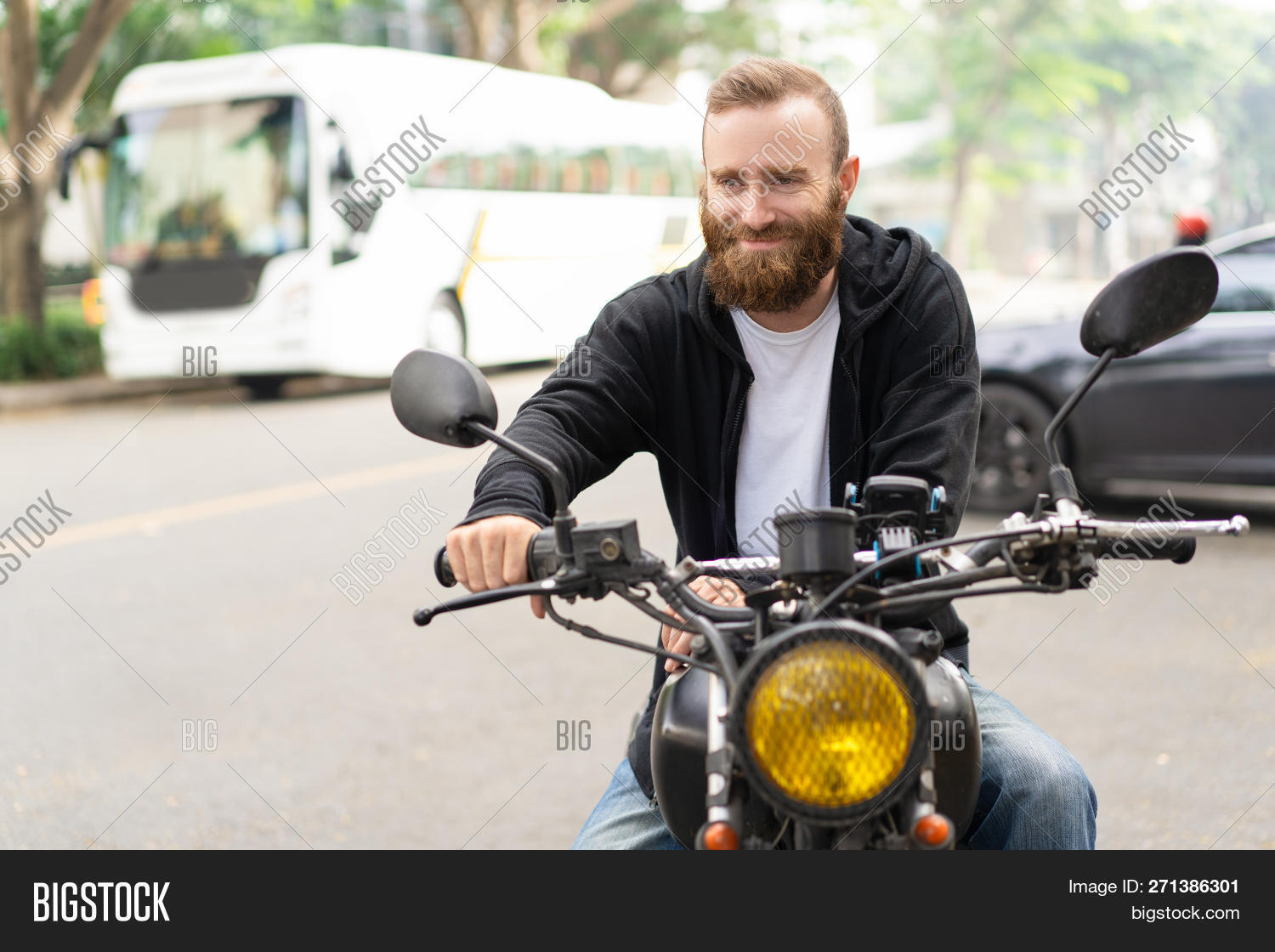 Portrait Smiling Biker Image & Photo (Free Trial) | Bigstock