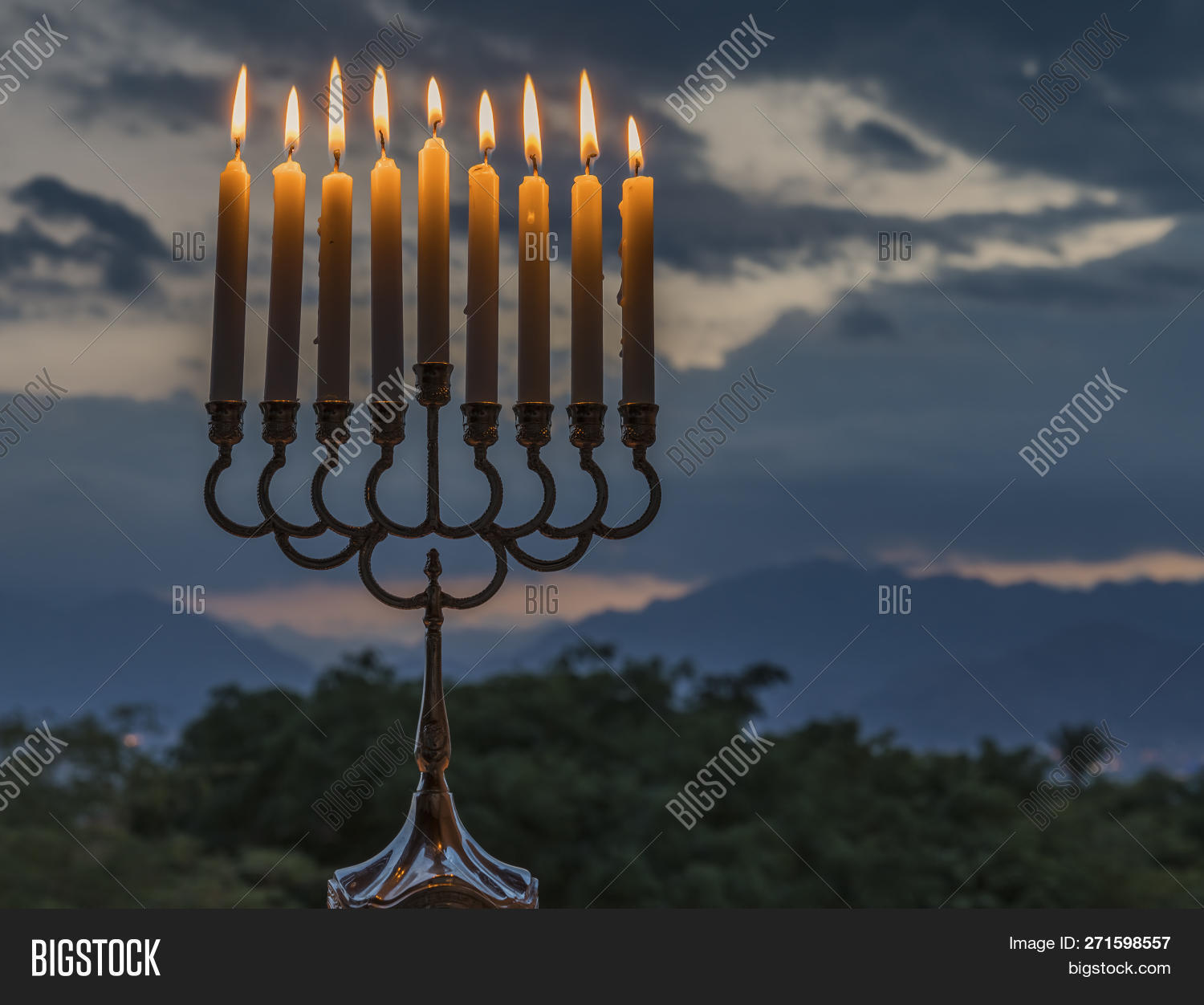 Menorah Burning Image & Photo (Free Trial) | Bigstock