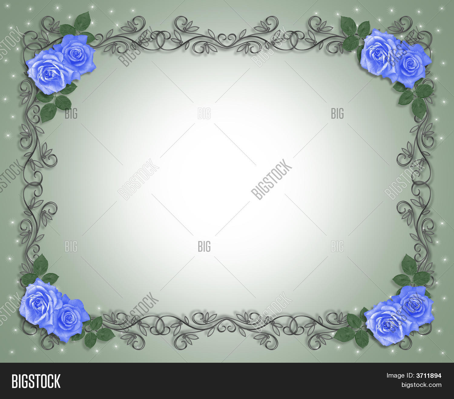 Blue Roses Border Image & Photo (Free Trial) | Bigstock