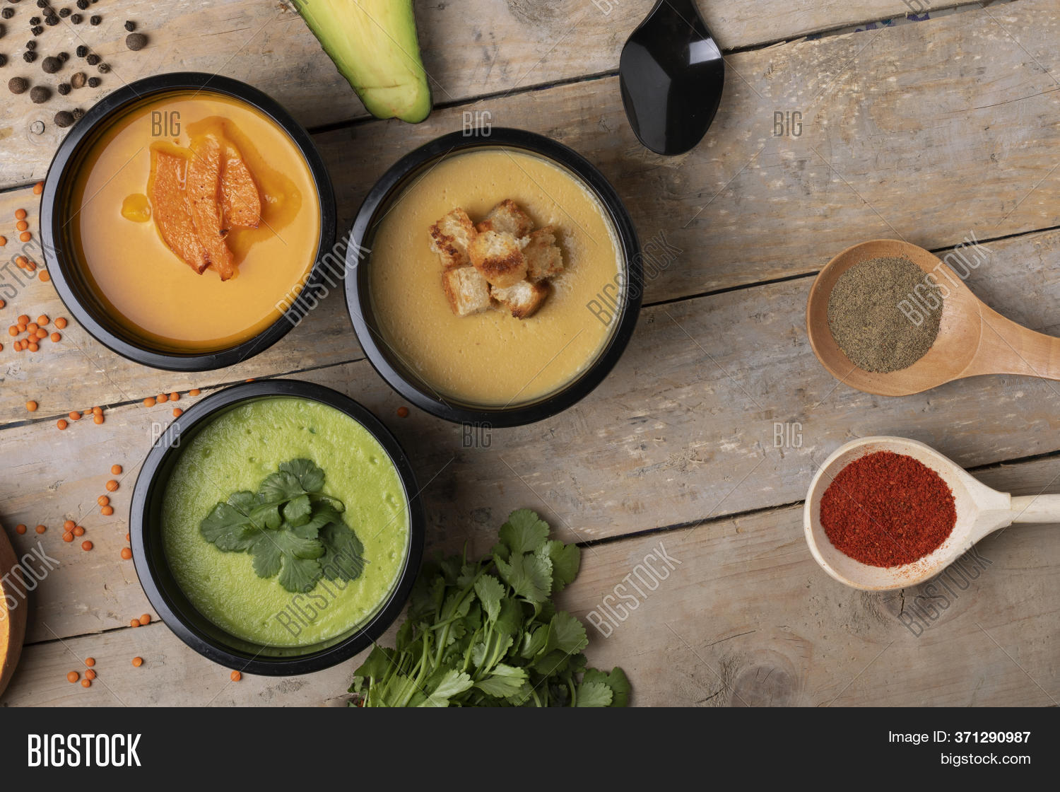 Set Colored Soups Food Image & Photo (Free Trial) | Bigstock