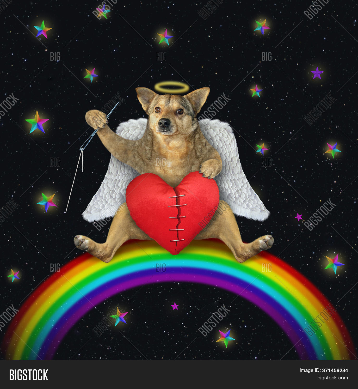 Beige Dog Angel White Image & Photo (Free Trial) | Bigstock