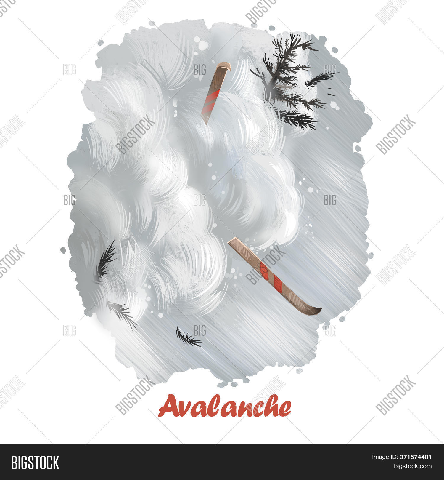 Avalanche Digital Art Image & Photo (Free Trial) | Bigstock