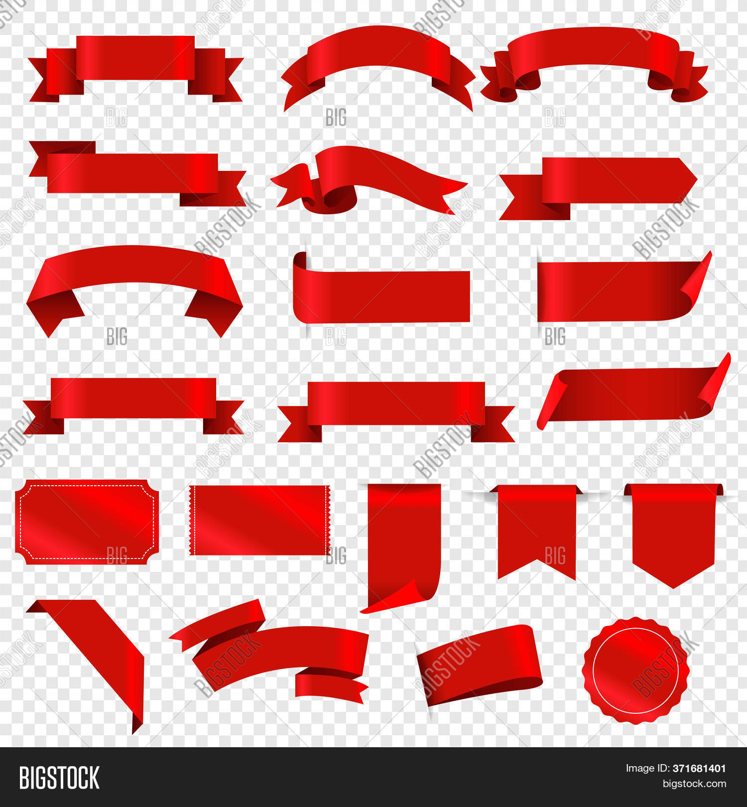 Red Labels Ribbon Set Image & Photo (Free Trial) | Bigstock