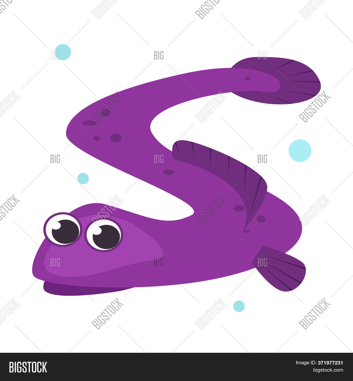 Purple Eel Fish Flat Image & Photo (Free Trial) | Bigstock