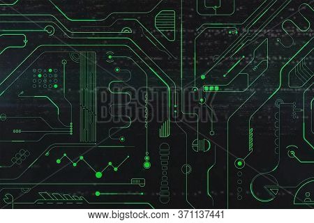 Abstraction On The Subject Of Electronics. Electronic Board With ...
