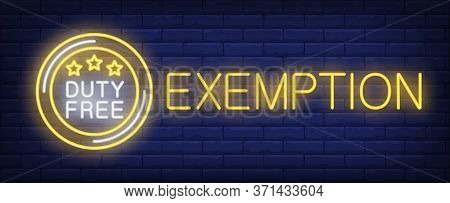 Exemption Neon Sign. Image & Photo (Free Trial) | Bigstock