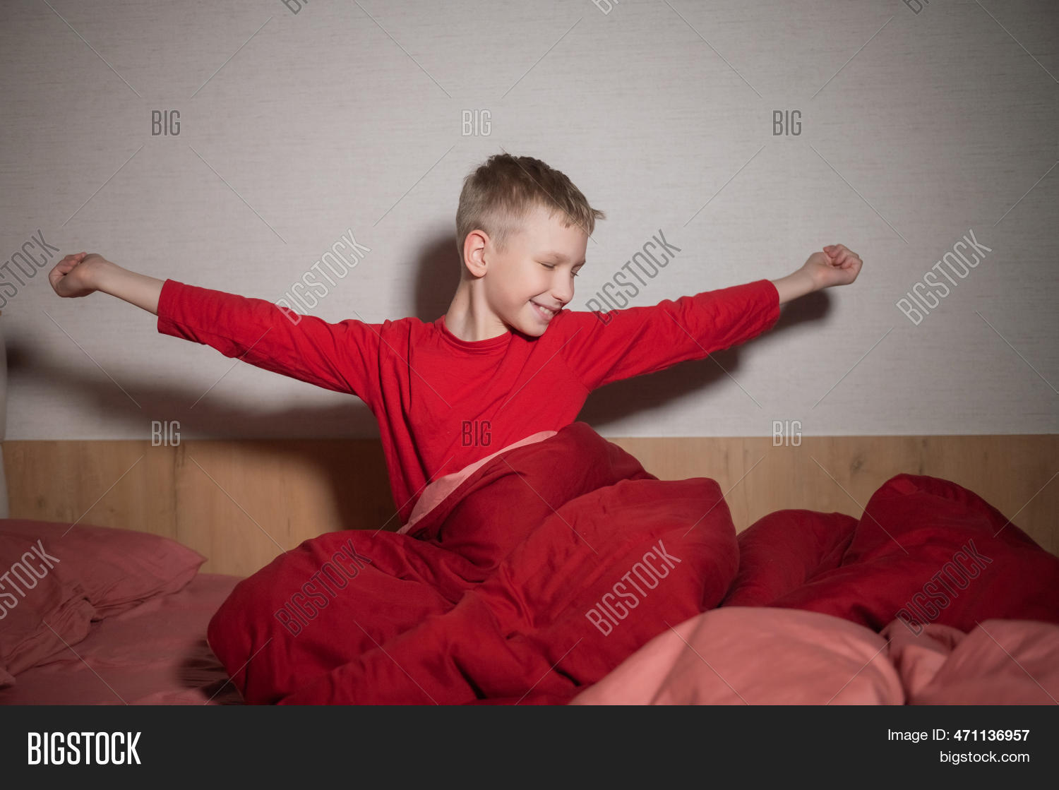 Cute Boy Sat On Bed Image & Photo (Free Trial) | Bigstock