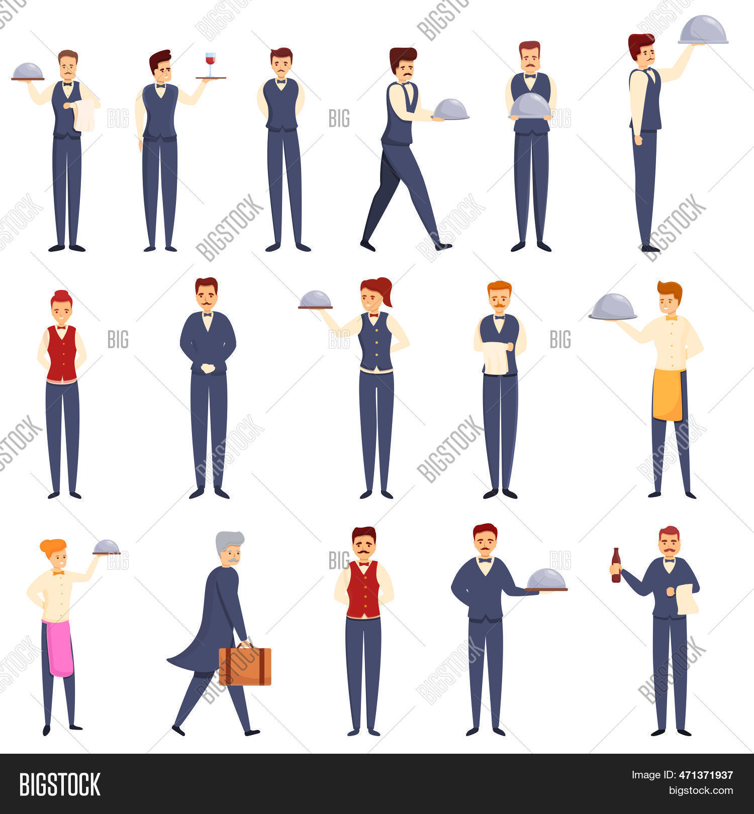 Butler Icons Set. Image & Photo (Free Trial) | Bigstock