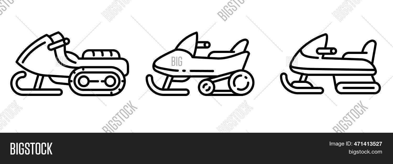 Snowmobile Icons Set. Image & Photo (Free Trial) | Bigstock