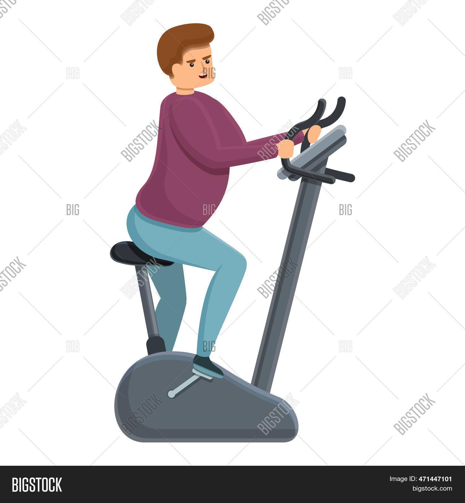 Fat Man Exercise Bike Image & Photo (Free Trial) | Bigstock
