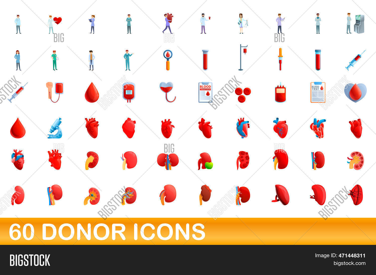 60 Donor Icons Set. Image & Photo (Free Trial) | Bigstock