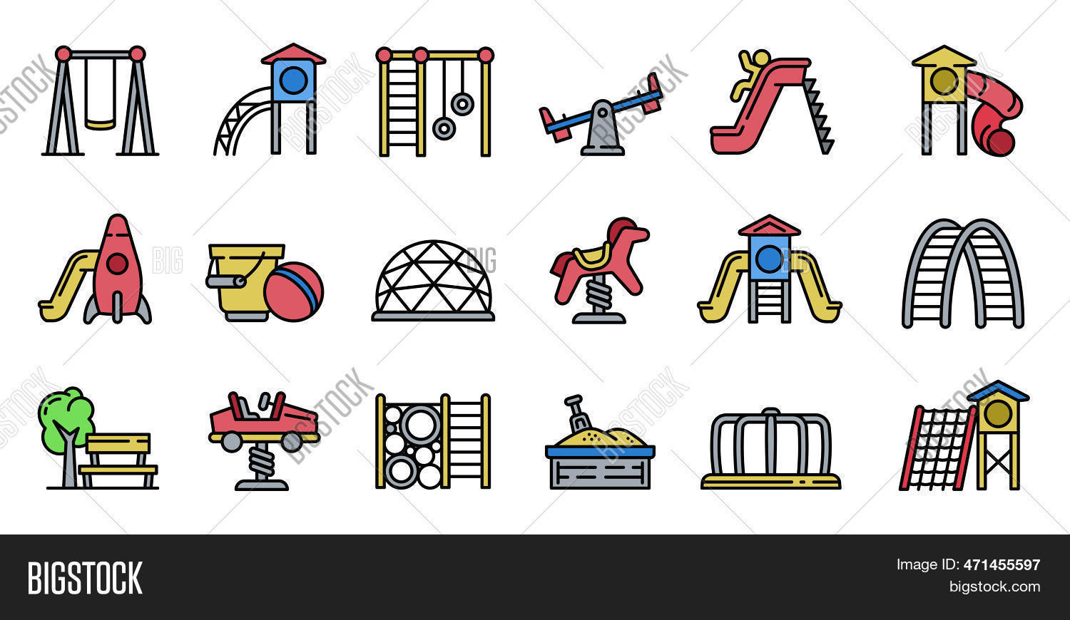 Kid Playground Icons Image & Photo (Free Trial) | Bigstock