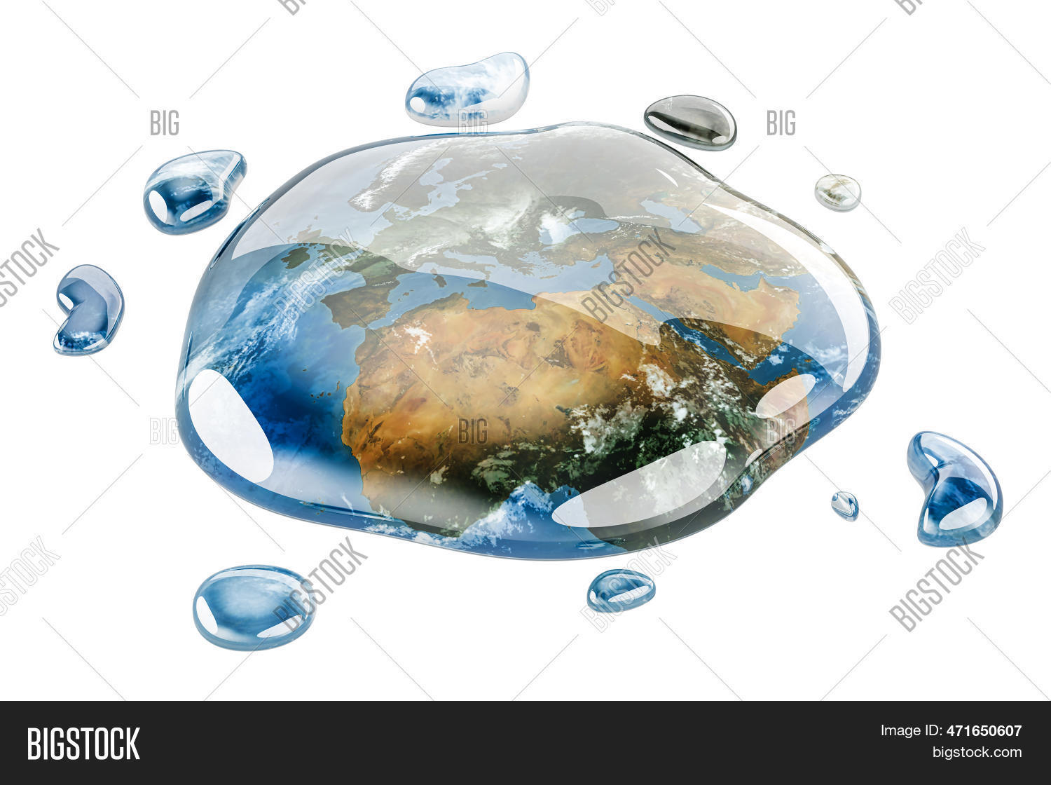 Water Drops Earth Map Image & Photo (Free Trial) | Bigstock