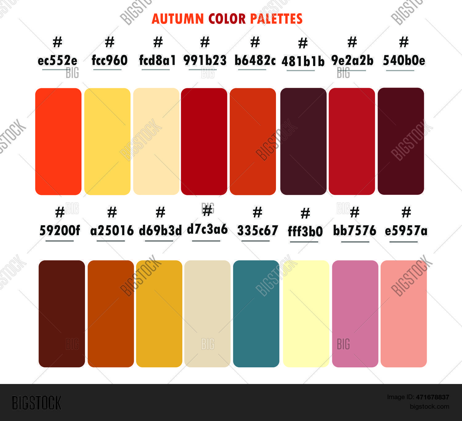 Autumn Color Palette Vector & Photo (Free Trial) | Bigstock